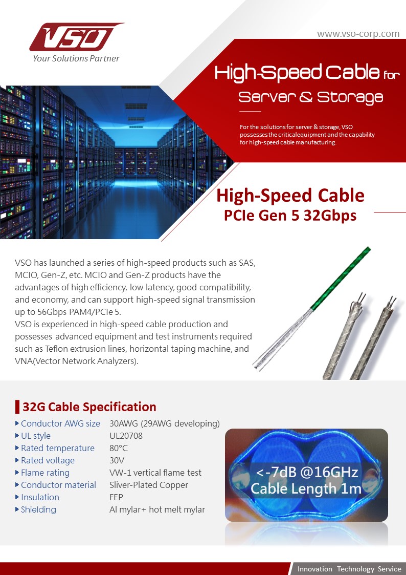 高速線纜 for 伺服器 & 資料儲存中心應用 | VSO Electronics Co., Ltd